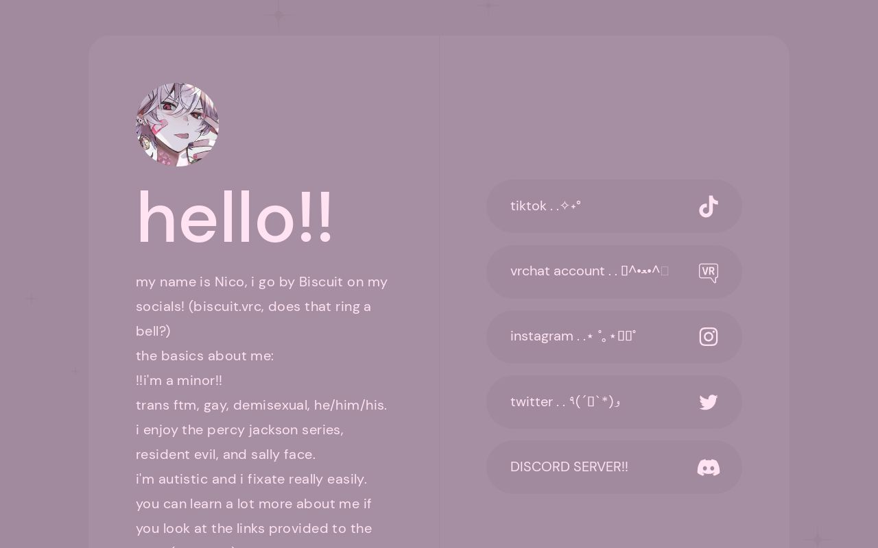 nico's (biscuit's) carrd!!